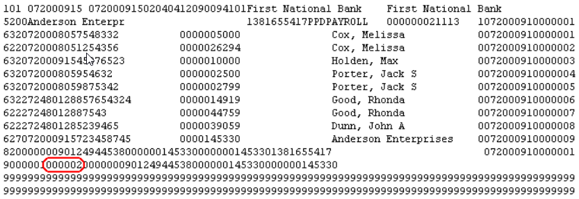 ACH file - structure and contents