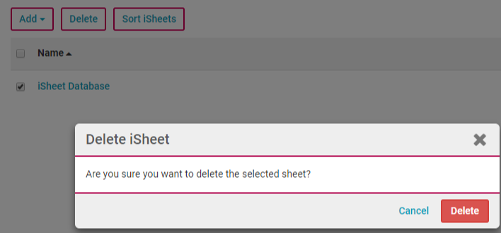 Edit and delete iSheets